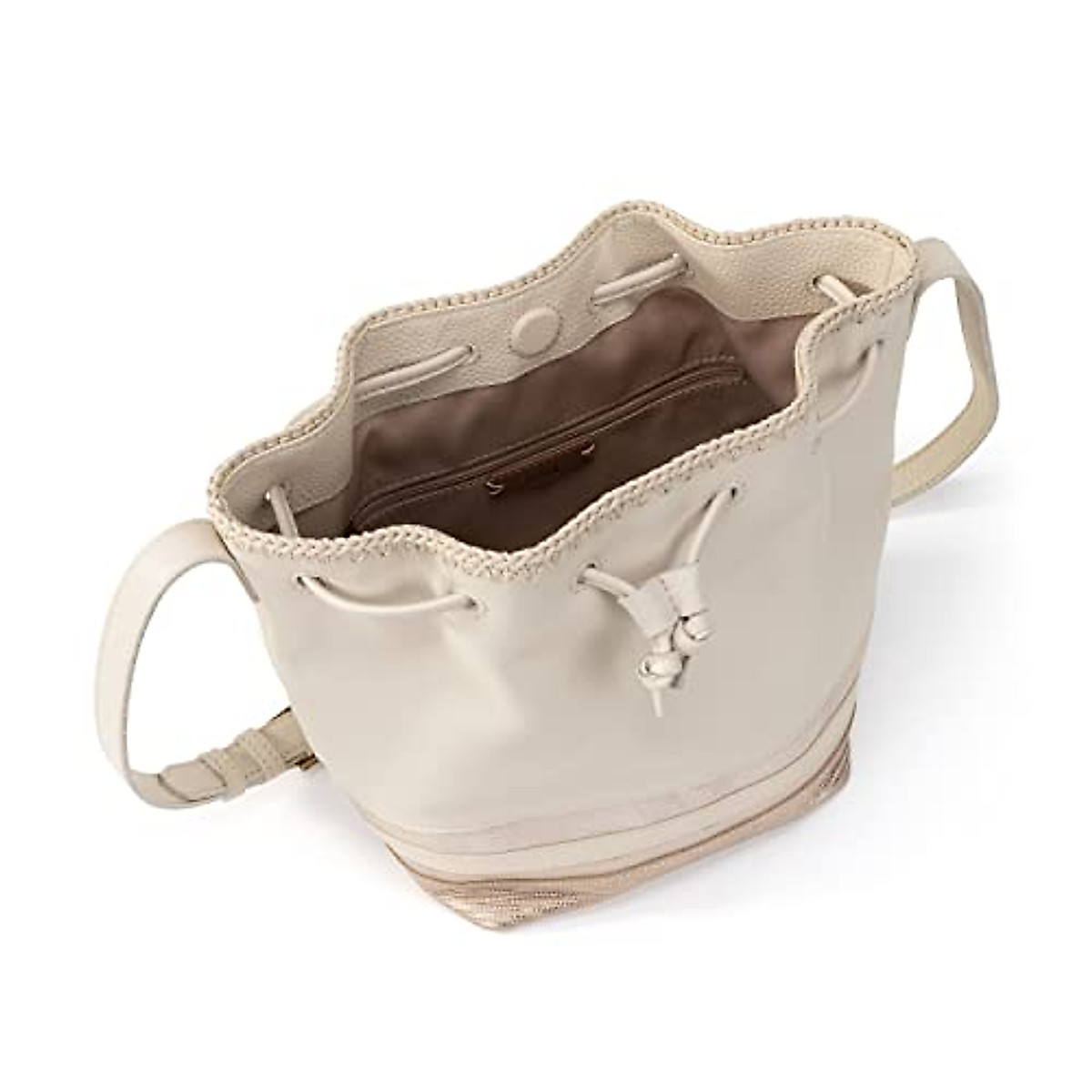 The Sak Ivy Leather Drawstring Bucket, Rose Shimmer Block