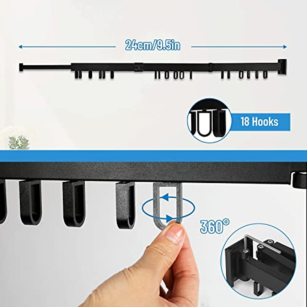 Globalstore Clothes Drying Rack, Laundry Drying Rack Clothing 3-Fold Wall Mounted Drying Rack Drying Rack Clothing Foldable for Hanging Clothes Retractable Clothing Drying Rack for Indoor Laundry