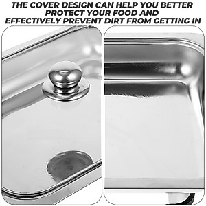 Happyyami Steel Buffet Chafing Pans Buffet Food Warmer Catering Food Warmers Rectangular Chafing Dish Buffet Serving Platters Party Pan Warmers Steam Pan Pallet Banquet Salad Stainless Steel
