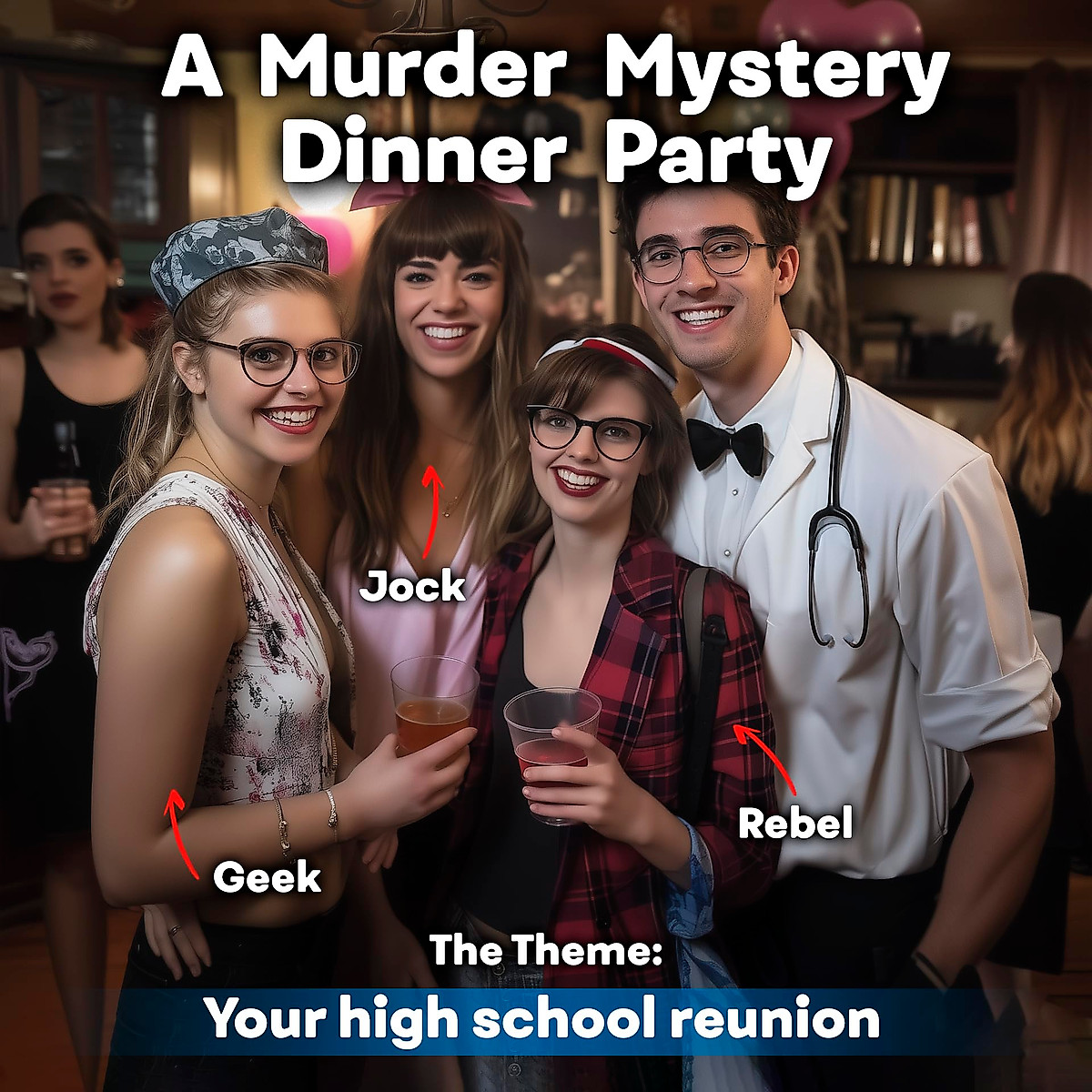 Darkridge Reunion: A Murder Mystery Game | for Adults & Teens, 6-12 Players | Murder Mystery Dinner Party Game | High School Reunion Theme | Party Kit | Board Games | Teen Games | Live The Mystery!