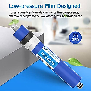 Vegebe 75 GPD RO Membrane Filter 12"x1.8" Reverse Osmosis Membrane Element Replacement Fits Under Sink RO Drinking Water Filter Filtration Purifier System, 1 Pack