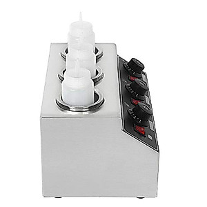 Electric Sauce Bottle Warmer, 0.68L x 2 Commercial Hot Fudge Warmer, Double Bottles Nacho Cheese Warmer, 86-176℉ Sauce Warmer Dispenser, Hot Chocolate Warmer Dispenser for Home Hotel Snack Bars