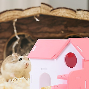 POPETPOP Guinea Pig Hideout Hamster Houses Small Pet Chinchilla House Small Animal Ferret Cage Habitat with Climbing Ladder for Hamster Guinea Pig Chinchilla Dwarf Rabbit