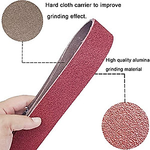 Sackorange 18 Pack 1-1/2 x 30 Inch Sanding Belts For Pipe Tube Polisher Sander- 3 Each of 60 80 120 150 240 400 Grit Aluminum Oxide Sander Belts (1-1/2" x 30")