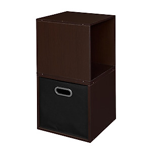 Niche Cubo Storage Set - 2 Cubes and 1 Canvas Bin- Truffle/Black