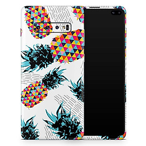 DesignSkinz Retro Summer Pineapple v3 Protective Vinyl Decal Wrap Skin Cover Compatible with The Samsung Galaxy S20 (Screen Trim & Back Glass Skin)