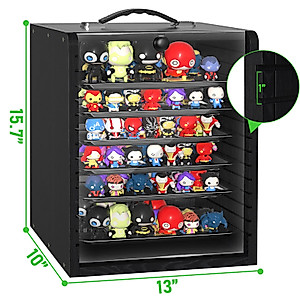 WELIDAY Miniature Storage Case for Collectibles Miniatures, Wooden Display Cases with 6 Trays, Miniature Display Case Miniatures Transport Case (Black)