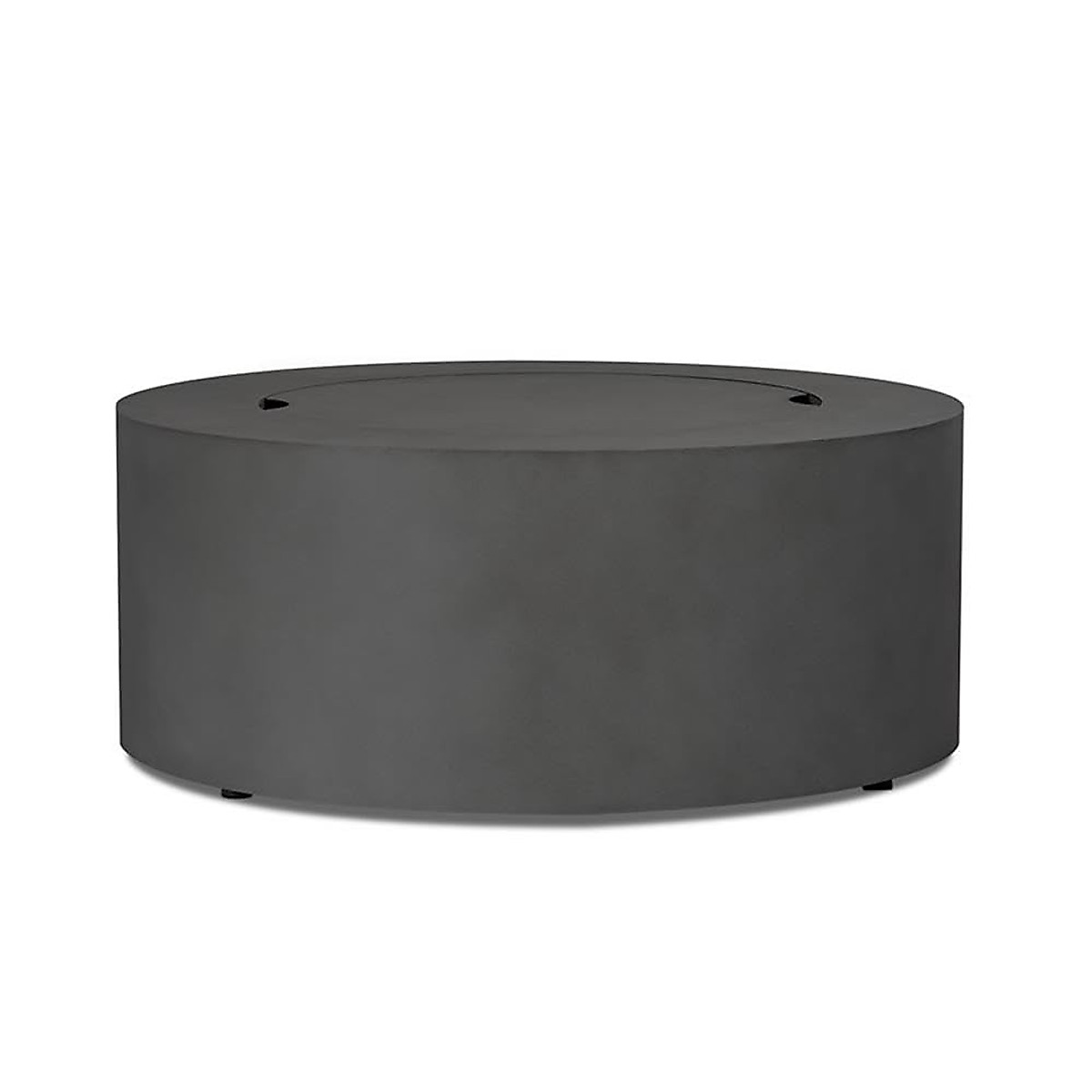 Real Flame Aegean Round Propane Fire Table for Outdoors in Weathered Slate with Natural Gas Conversion Kit, Lid and Storage Cover - Durable Gray Fire Pit