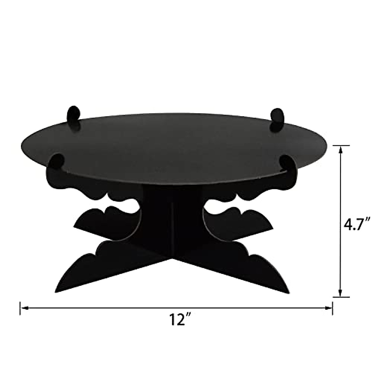 everforyou 12 inch One Tier Cardboard Cupcake Stands & Cake Stands for Party (1, Black)