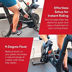 Replacement Bike Cleats Compatible with Look Delta and Peloton Bike, Cleats for Cycling Shoes, Adjustable 9 Degree Float, Allen Key Bolts, Indoor and Road Cycling, Replacement Peloton Shoe Cleats