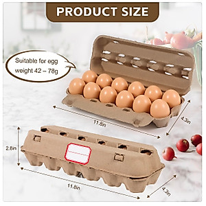 24 Pack Dozen Egg Cartons Bulk 12 Count For Fresh Chicken Eggs Or Duck Eggs, Empty Natural Paper Pulp Egg Cartons Reusable, Strong Sturdy Design Made from Natural Cardboard.