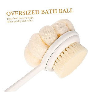 Healifty 2pcs Long Handle Bath Brush Body Cleansers Bath Back Brush Nubuck Cleaner Dry Brushing Body Brush Dual- Sided Back Brush Back Scrub Brush or White Back Scrubbers Body Shower Brush
