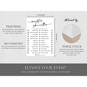 All Ewired Up 50 Would She Rather Game (50-Cards) Fun Baby Bridal Shower Birthday Party Game Activity, Gender Neutral Boy or Girl, Minimalist