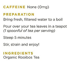 Golden Moon Rooibos Tea - Organic Herbal Tea - Caffeine-Free - Loose, Non-GMO - Travel Tin (30 Servings)