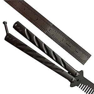 EMHFLYFN Stainless Steel Comb Practice Trainer for Beginner Unsharpened Blade Folding Tool Set