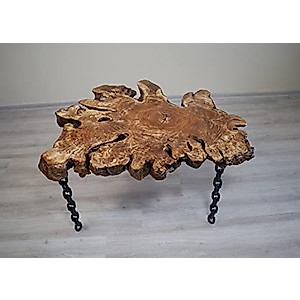 Live Edge Olive Tree Root Amazing Naturally Form Wood Slab, Big Coffee Table 79X 77 cm (Handmade)