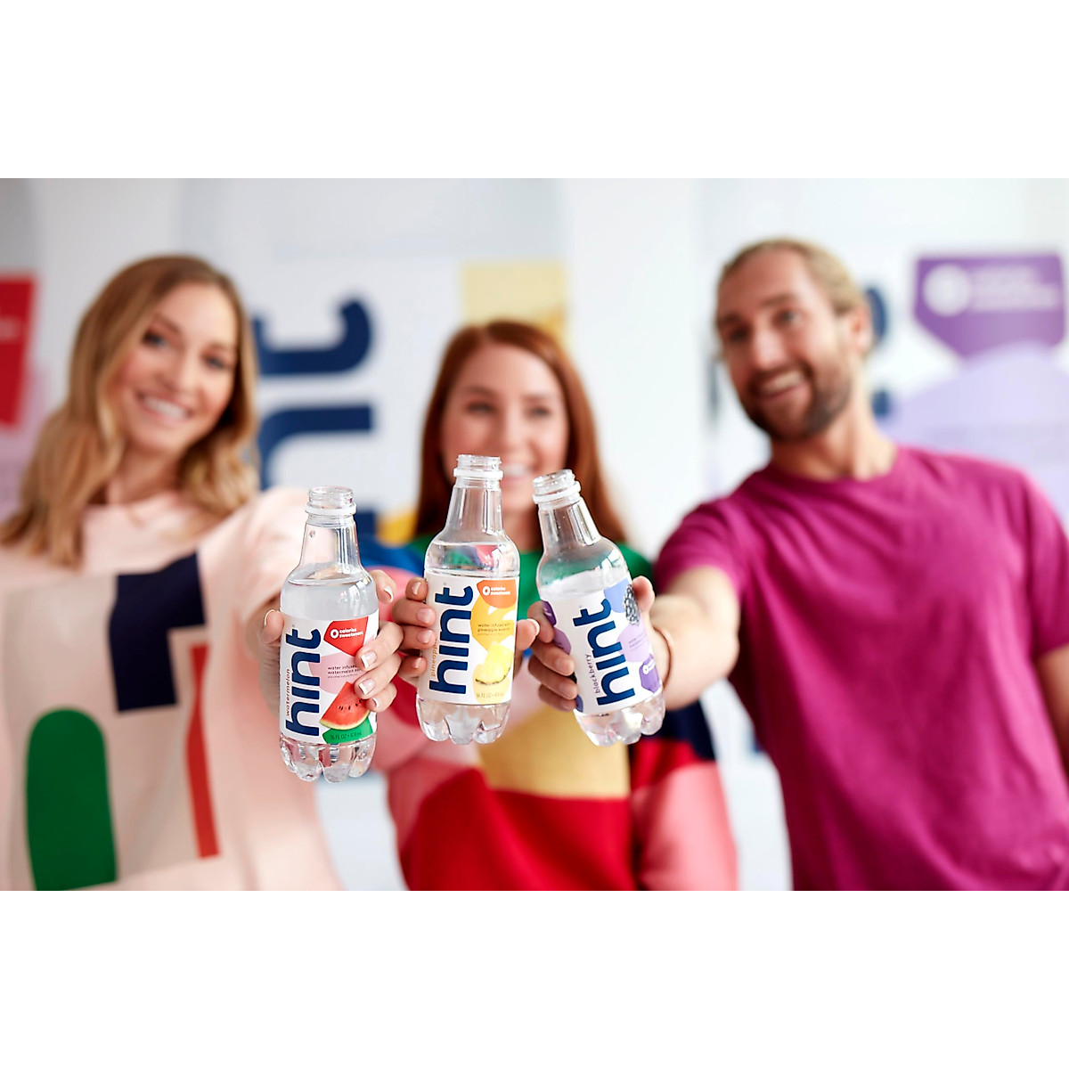 Hint Water Purple Variety Pack (Pack of 12), 16 Ounce Bottles, 3 Bottles Each of: Raspberry, Watermelon, Cherry, and Peach, Zero Calories, Zero Sugar and Zero Sweeteners