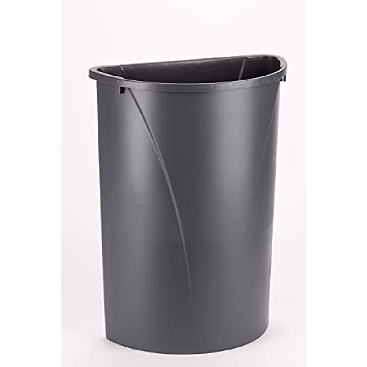CFS 34302123 Centurian Half Round Waste Container Trash Can Only, 21 Gallon, Gray