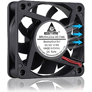 GDSTIME Dual Ball Bearing 60mm x 60mmx 15mm 12V High Speed DC Brushless Cooling Fan