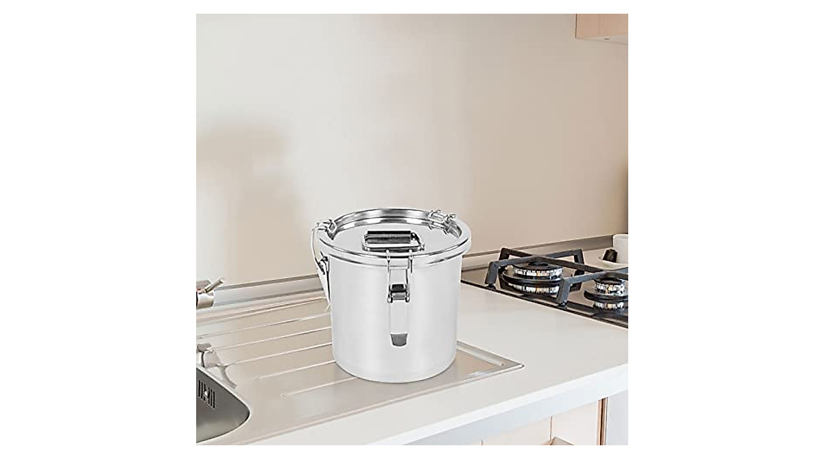 jojofuny Stainless Steel Rice Bucket - Durable Food Storage Container
