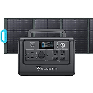 BLUETTI Solar Generator EB70S with PV120 Solar Panel Included, 716Wh Portable Power Station w/ 4 110V/800W AC Outlets, LiFePO4 Battery Pack for Outdoor Camping, Road Trip, Power Outage