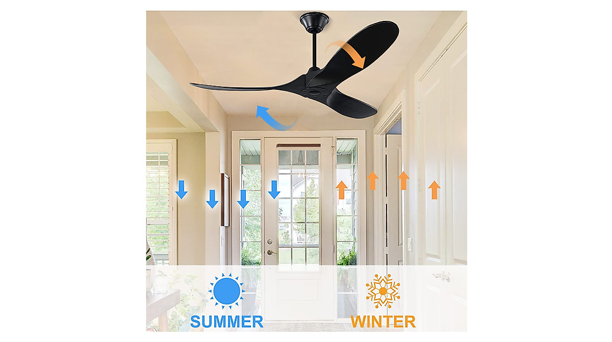 70 Inch Rustic Outdoor Ceiling Fan with Remote Control | Waterproof ...