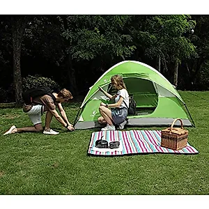 ALPHA CAMP 3/4 Person Camping Dome Tent with Carry Bag, Lightweight Waterproof Portable Backpacking Tent for Outdoor Camping/Hiking - 7' x 8' Green