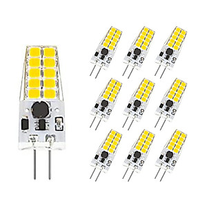 G4 LED Bulb 12V JC Tybe,20-30W T3 G4 Halogen Equivalent,6000K Daylight White,G4 Bi-Pin Base,300LM,Chandelier Lighting/Landscape Lighting, Non-dimmable 10-Pack …