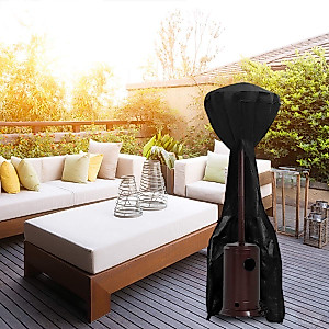 INMUA Standup Patio Heater Cover, Heavy Duty 600D Oxford Fabric Waterproof Heater Cover for Outdoor Heater, Anti-UV, Windproof (34"x19"x95")