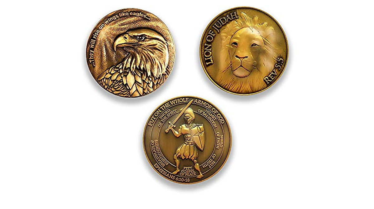 Logos Trading Post Antique Gold Plated Christian Challenge Coins ...