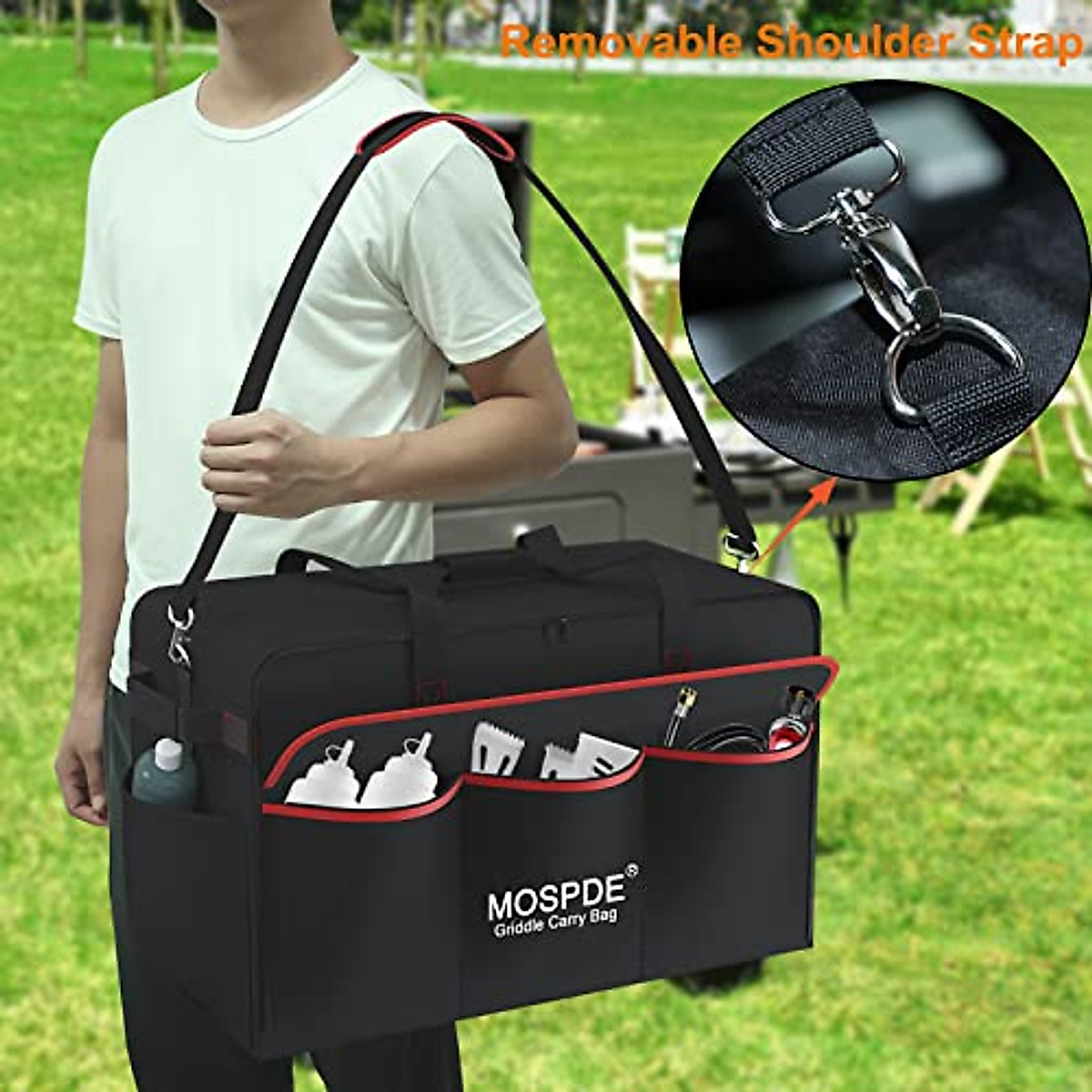 22 Inch Griddle Carry Bag for Blackstone 22 Inch Table Top Griddle with Grill Cover and Stand, Fits Blackstone 22" Grill Griddle with The Lid and Stand Carrying Bag 600D Heavy Duty Water-Resistant