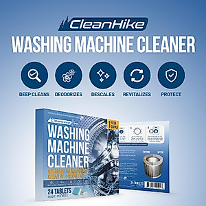 Washing Machine Cleaner Descaler Tablets - Deep Cleaning Tablets for HE Front & Top Loader Washer, Remove Ordor Grime Buildup Residue Eliminator (24 Pack, 2, Count)