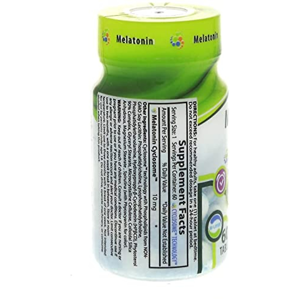 NATURE'S ESSENTIALS Melatonin 10mg (3mg Immediate Release & 7mg Extended Release) with Advanced Cyclosome Liposomal Delivery Technology - 60 Tablets