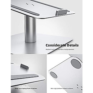 Lamicall Swivel Laptop Stand, Laptop Riser - [360-Rotating] Ergonomic Aluminum Computer Desk Holder Compatible with MacBook, Air, Pro, Dell XPS, HP and More 10" - 17.3" Notebook - Sliver