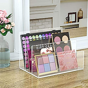 NIUBEE Acrylic File Holder, 3 Sections Clear Office Desk File Sorter, 9-Inch Wide x 6.5-Inch Deep x 6.5-Inch High.