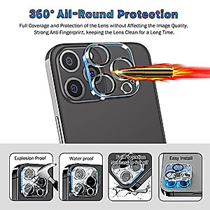 QHOHQ 3 Pack Screen Protector for iPhone 12 Pro 6.1 Inch with 2 Pack Tempered Glass Camera Lens Protector, Ultra HD, 9H Hardness, Scratch Resistant, Easy Install - case Friendly