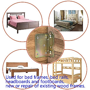 Bed Rail Brackets,Bed Rail Fittings, Bed Frame Hardware,for Connecting to Wood, Headboards and Foot-Boards,Set of 4 with Screws