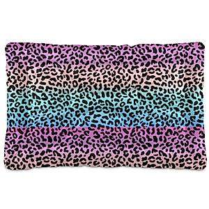 Coikll Leopard Pet Bed Pad Soft Dog Bed Mat with Anti-Slip Bottom, Machine Washable Crate Pad Mattress for Dog Sleeping- 24 * 18inches