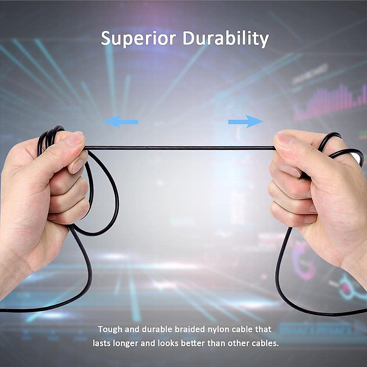 QJYTH Replacement Audio Cable Compatible with Steelseries Arctis 3 Headset, Aux Cable for Steel Series Arctis3, Arctis 5, Arctis Pro Headset, 1.5 m Black Cord