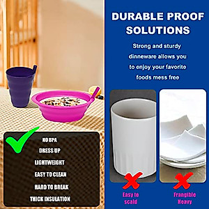Klickpick Home Cereal Bowls with Straws and Kids Straw Cups - Set of 4 Bowls with Straws for Kids, and 4 Straw Cups for Kids BPA Free Dishwasher Safe Great for Kids and Toddlers