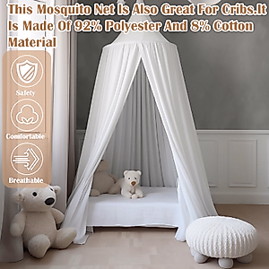 Sublaga Wihte Canopy, Princess Bedroom Decor, Canopy for Girls Room, Room Decorations for Girls, Girls Canopy for Bed, Soft Smooth Playing Tent Canopy Girls Room Decoration Princess Castle