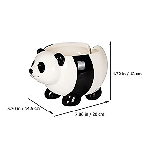 jojofuny Yarn Bowl with Hole for Knitting Needles Cartoon Panda Shaped Yarn Bowl Holder Knitting Wool Storage Basket for Craft Crochet Kit Organizer