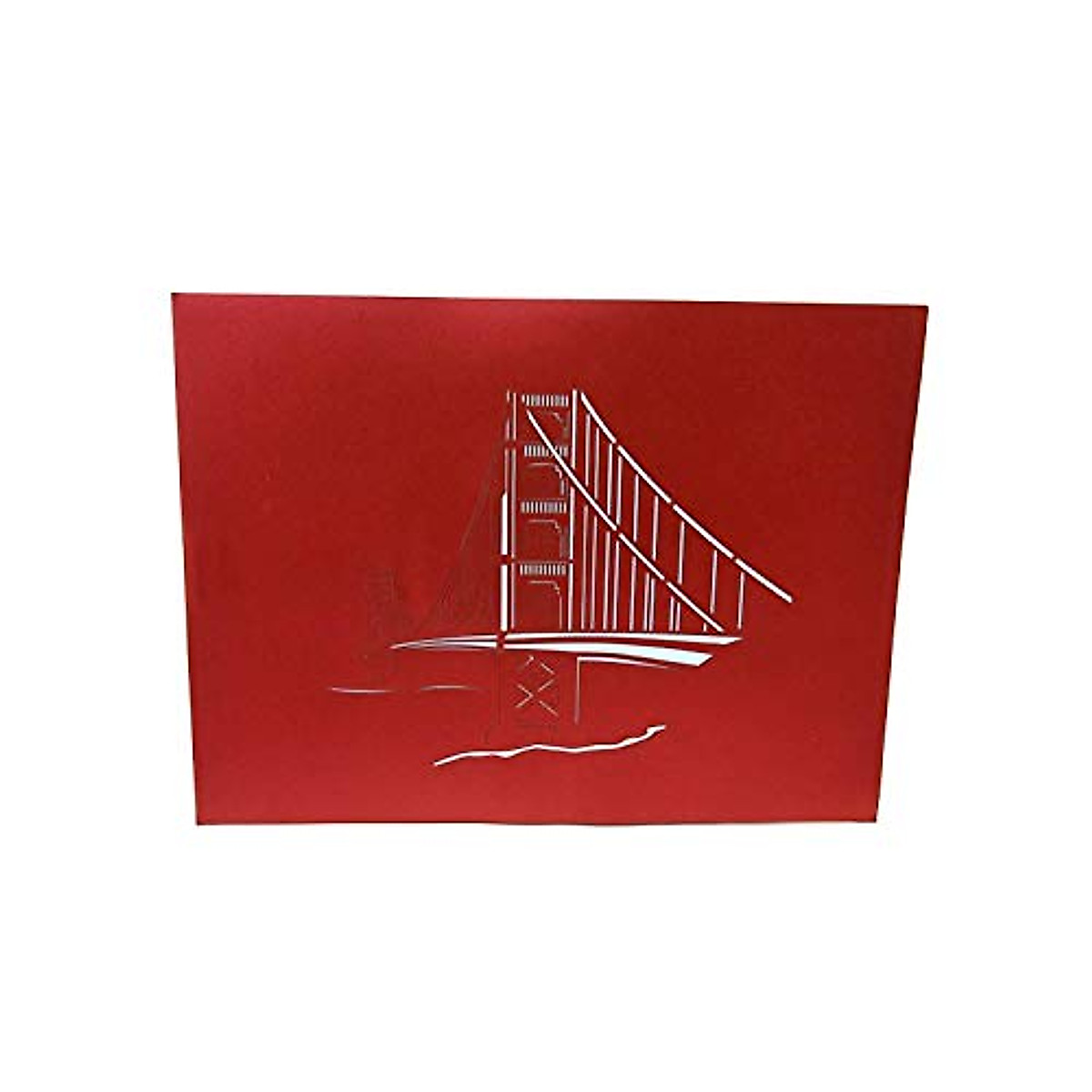 PopLife Golden Gate Bridge 3D Pop Up Greeting Card for All Occasions - Travellers, Architecture, History Lovers - Folds Flat for Mailing - Birthday, Graduation, Retirement, Anniversary, Thank You