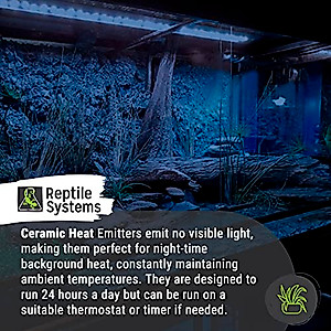 Reptile Systems Ceramic Heat Emitter (Che), 100W – Reptile, Amphibian, Mammal & Baby Chick: Heat Basking for Terrariums, Vivariums, Paludariums, Enclosures & Cages