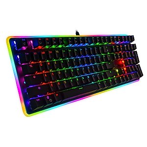 Rosewill Mechanical Gaming Keyboard, RGB LED Glow Backlit Computer Mechanical Switch Keyboard for PC, Laptop, Mac, Software Customizable - Professional Gaming Brown Mechanical Switch