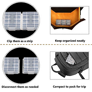 HOMEFUNTIME Battery Case AA/AAA Battery Holder Container Compact Portable Organizer Storage Case Insulative Plastic Clear Protective Battery Case for Travelling/Home/Office/School/Garage(4 PCS)