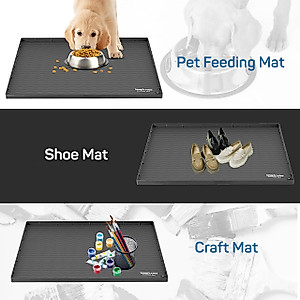 Under Sink Waterproof Mat, Under Sink Mats For Kitchen Cabinet and Bathroom Under The Sink Mats, 34" * 22" Black Silicone Under Sink Liner, Easy to Clean, Drain, and Can hold up to 3.5 Liters of water