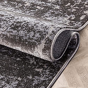 Well Woven Zazzle Thiva Grey Vintage Oriental Floral Pattern 3'11" x 5'3" Area Rug