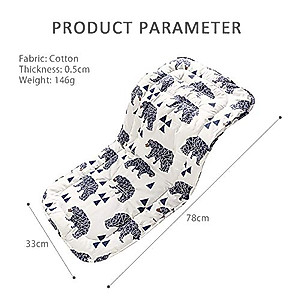 SONARIN Baby Stroller Seat Liner,100% Cotton Universal Seat Cushion Pad for Pushchair,Pram,Stroller,Buggy and Car Seat,Infant Cushion Pad(Elephant)
