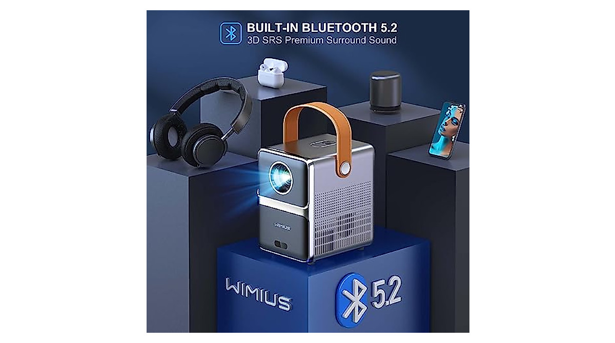 WIMIUS Mini Projector with 5G WiFi & Bluetooth - 1080P